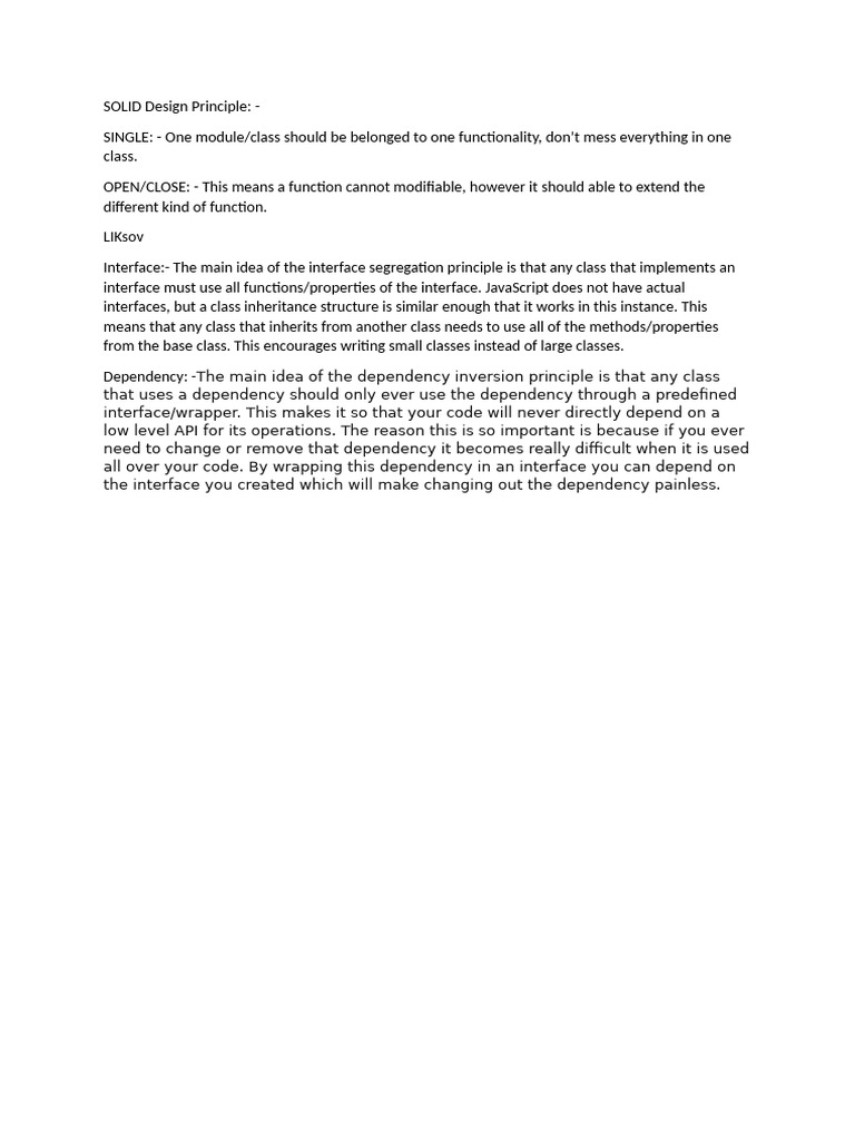 SOLID Design Principle | PDF