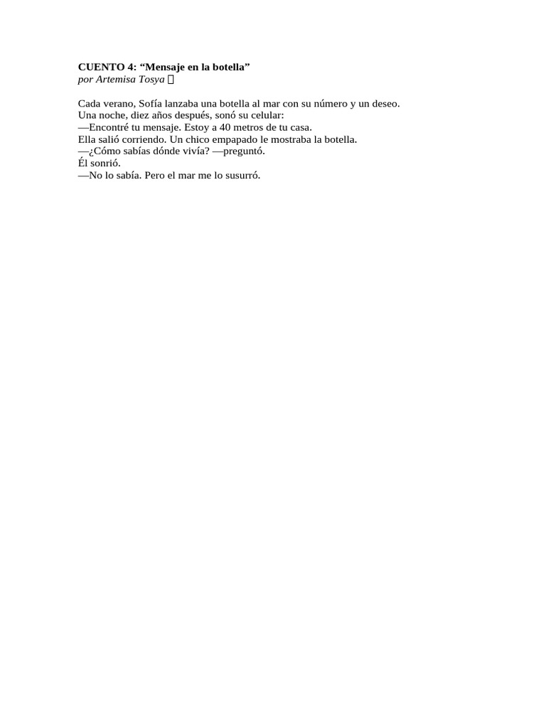 Cuento 4 Re Cortos Por Ia | PDF
