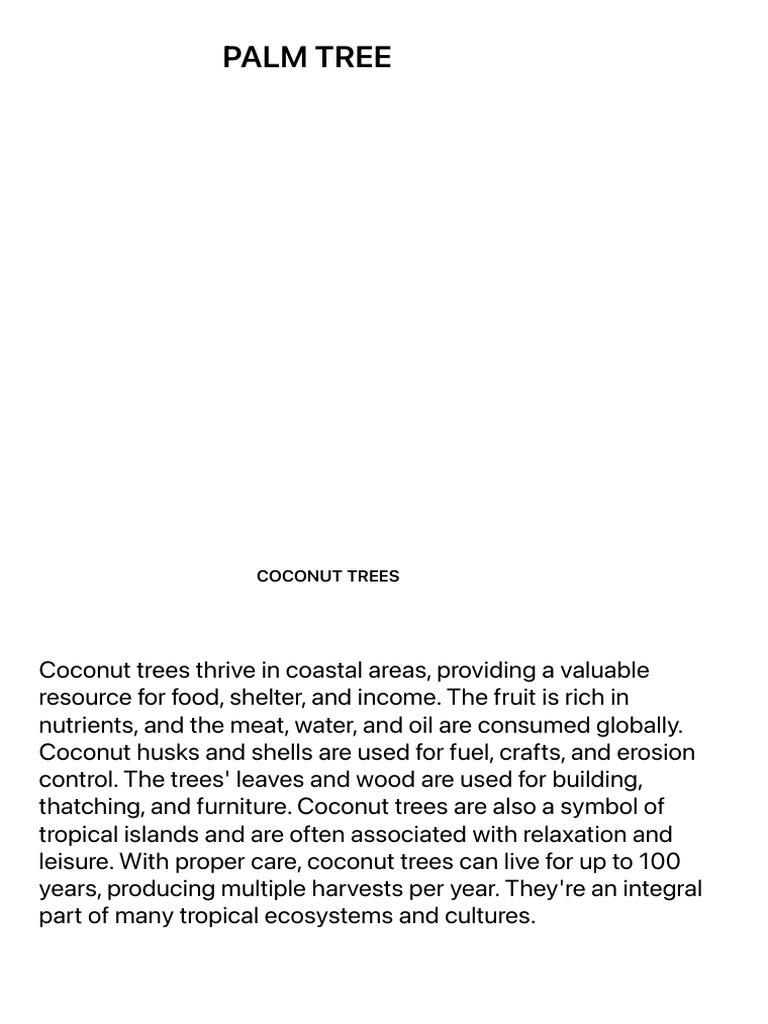 Uses and Parts of Coconut Trees | PDF