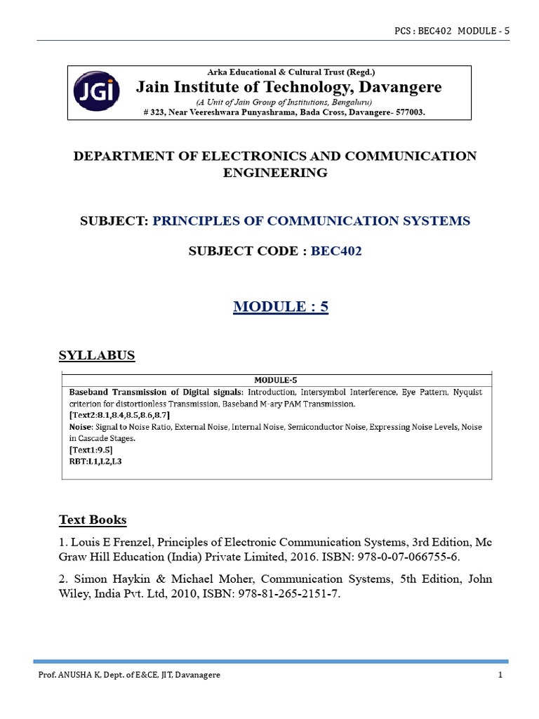 Bec402 Module 5 | PDF | Modulation | Signal To Noise Ratio