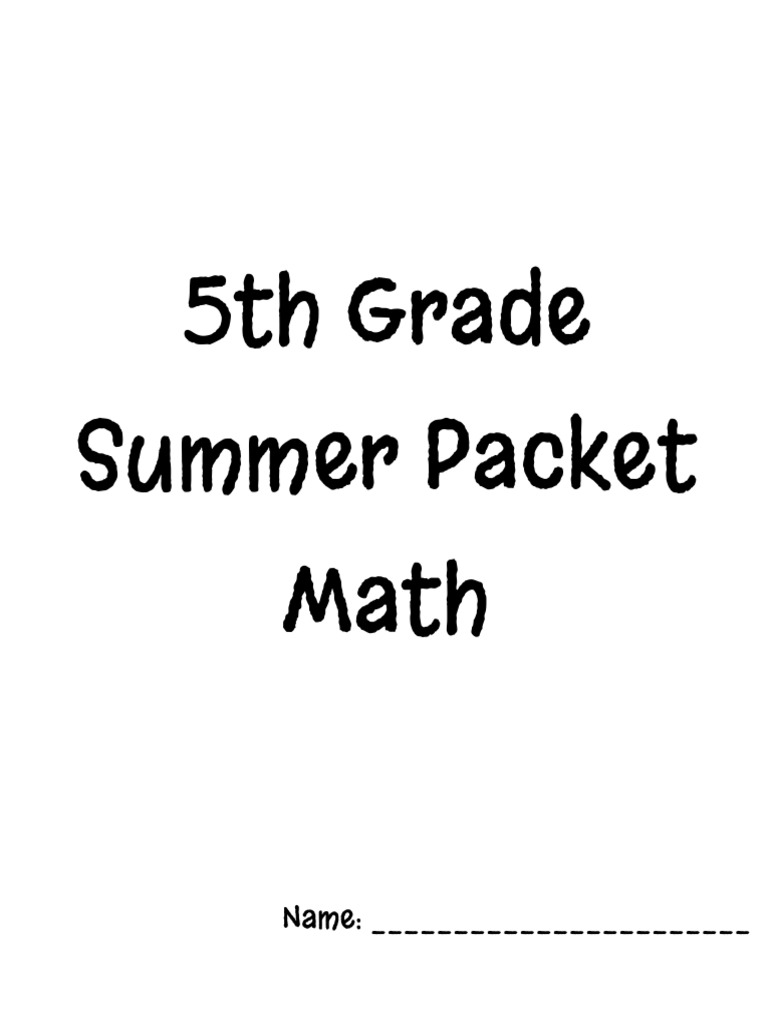 Grade 5 Math Summer Packet | PDF