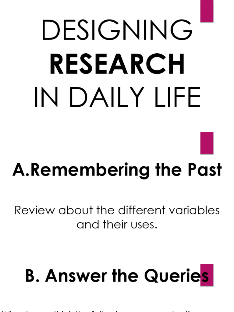 Research Design in Daily Life | PDF