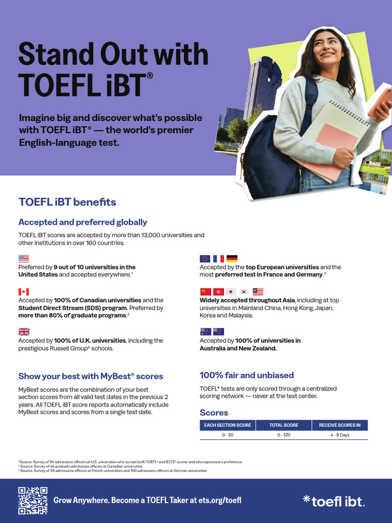 TOEFL iBT Stand Out Student Flyer | PDF | Test Of English As A Foreign ...