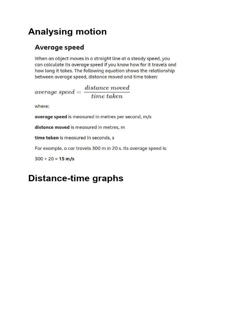 Analysing Motion - Kinematics | PDF | Velocity | Acceleration