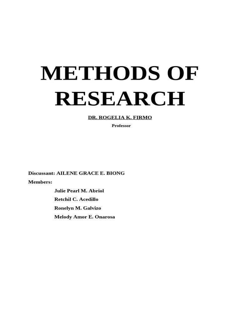 Methods of Research Handouts | PDF | Methodology | Theory