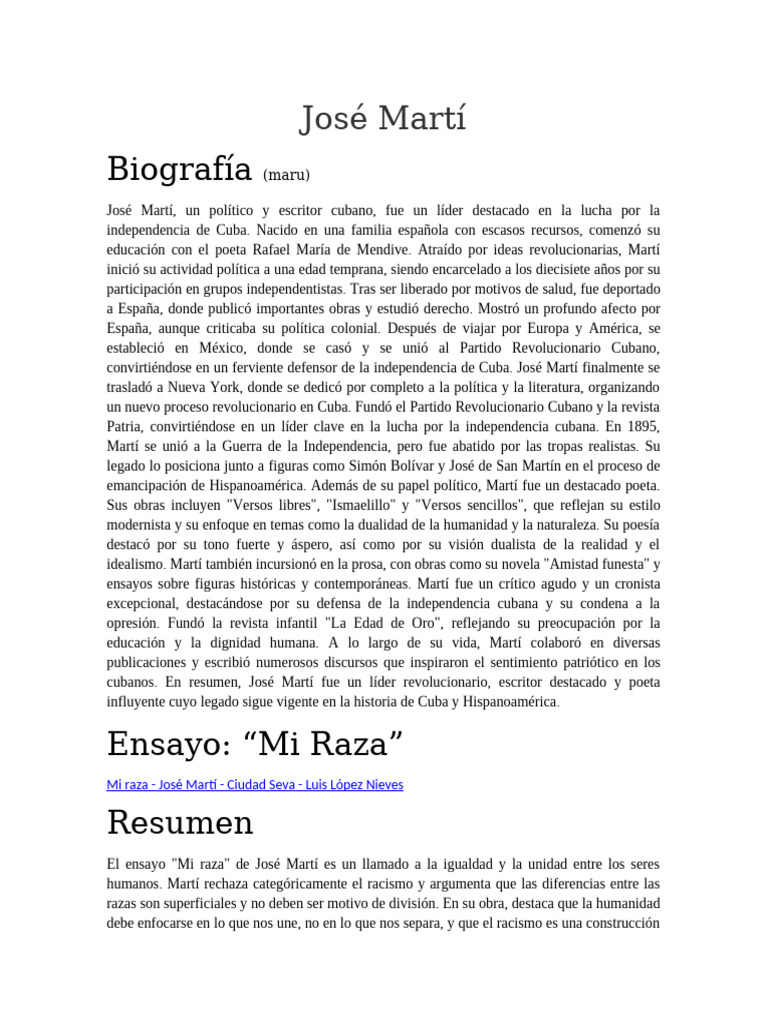 José Martí Castellano | PDF | Martin Luther King hijo. | Cuba