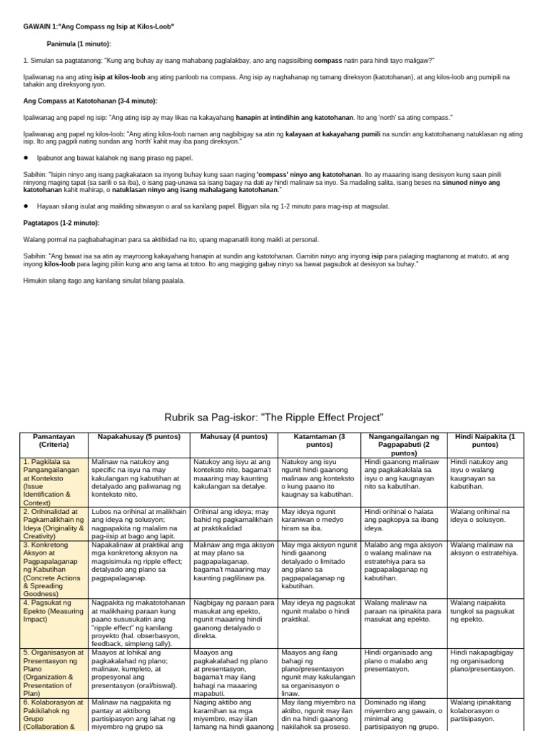 Ripple Effect Activity | PDF
