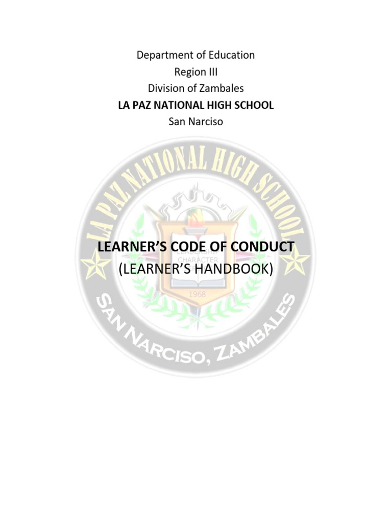 Learner's Code of Conduct Handbook | PDF | Bullying | Crimes