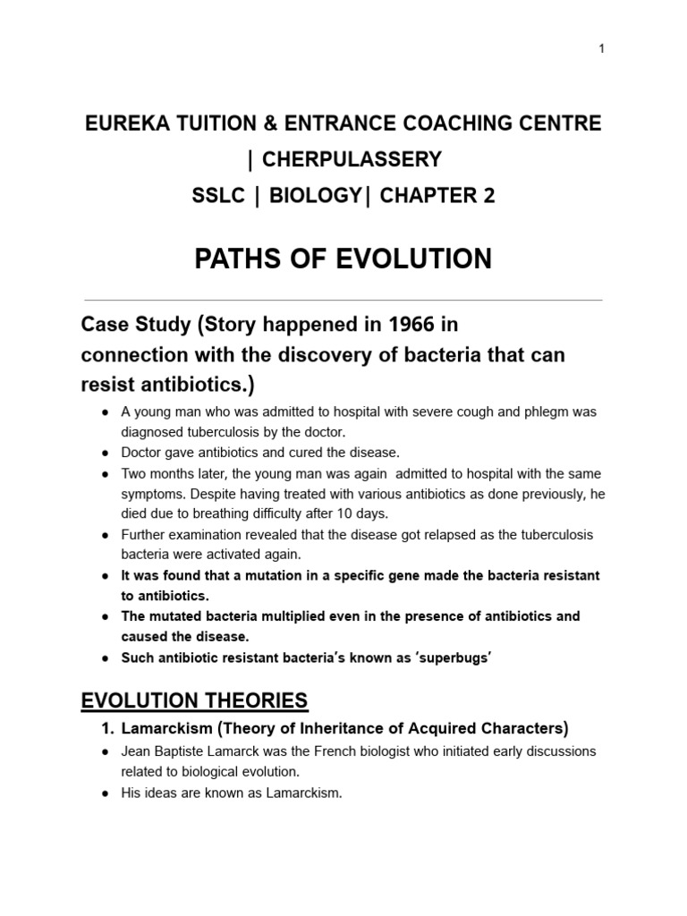 Class 10 Biology: Paths of Evolution | PDF | Evolution | Genetics