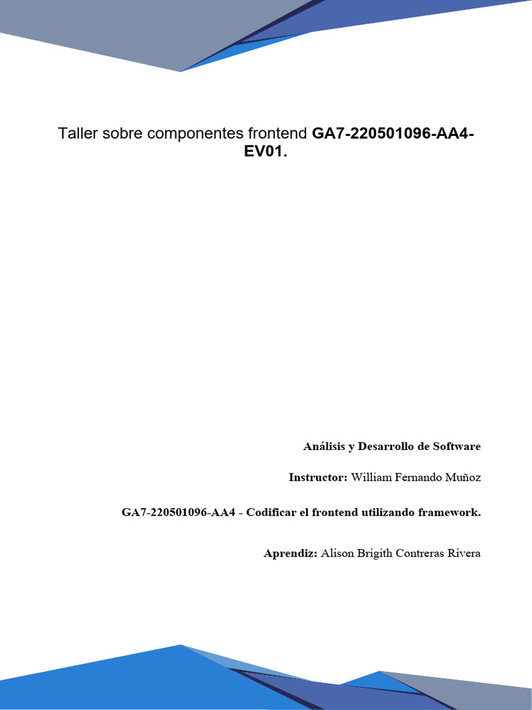 GA7-220501096-AA4-EV01 - Taller Sobre Componentes Frontend - Alison ...