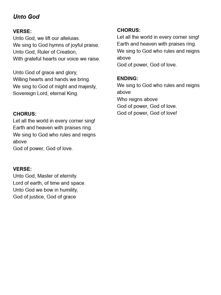 Unto God | PDF