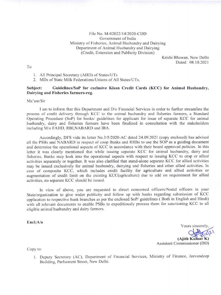 AHDF KCC Guidelines | PDF