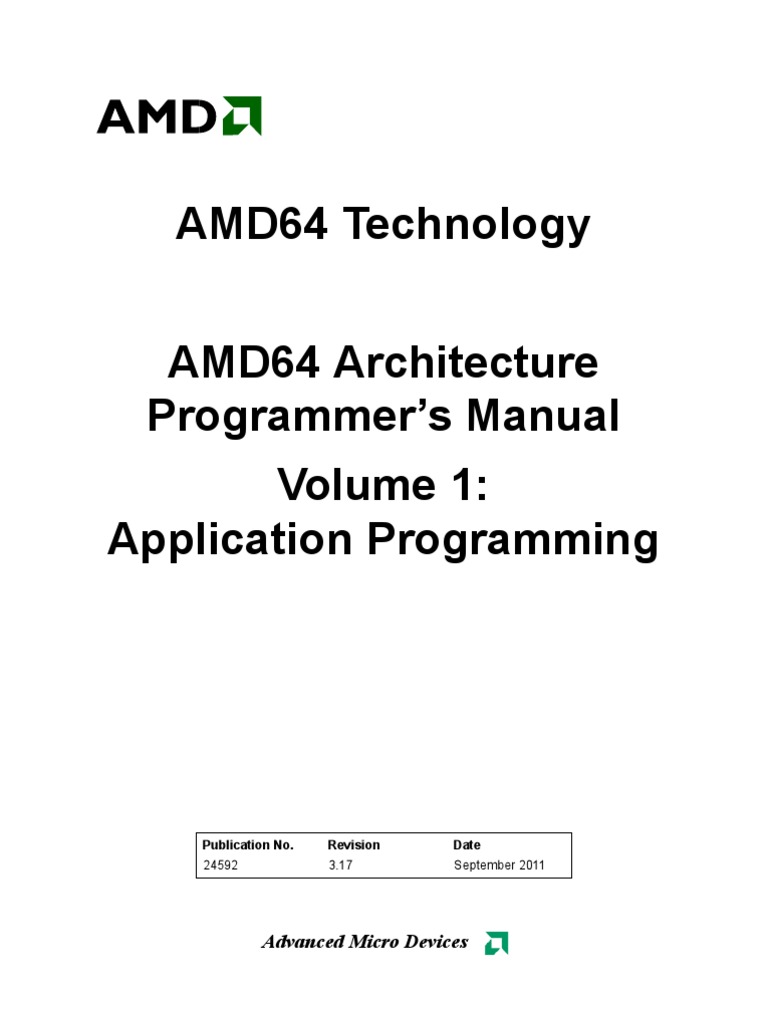 AMD64 Architecture Programmers Manual | PDF | Advanced Micro Devices ...