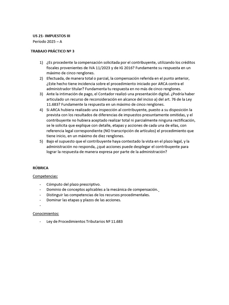 Trabajo Practico Impuestos 3 TP 3-2 | PDF