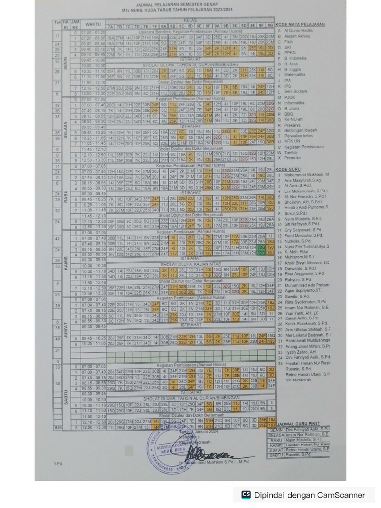 Jadwal 2023-2024 Genap | PDF