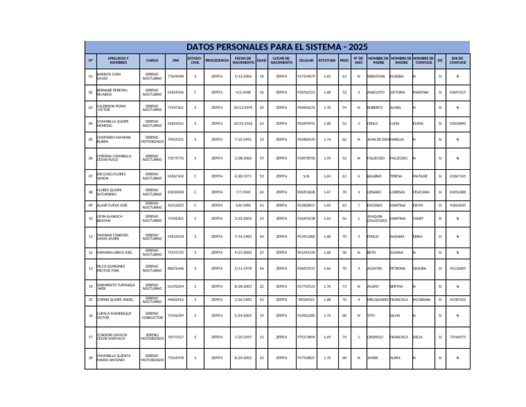 DATOS DE PERSONA 65645 Con Excel Avanzado de Todo | PDF