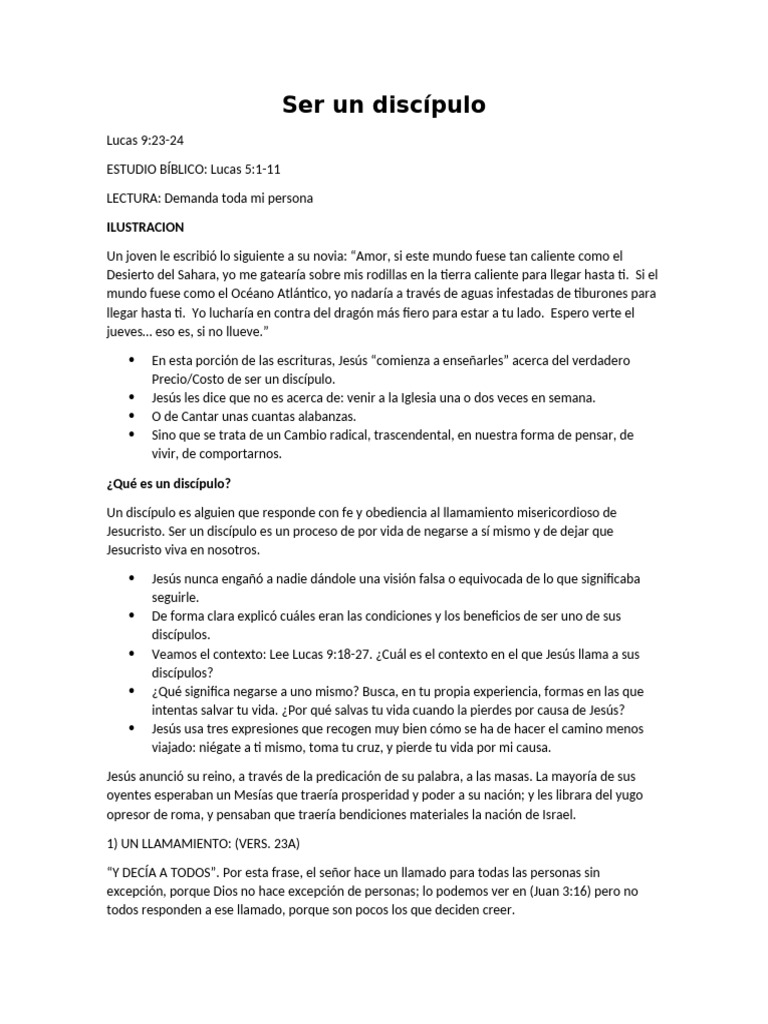 Ser Un Discípulo | PDF | Jesús | Evangelio de Mateo