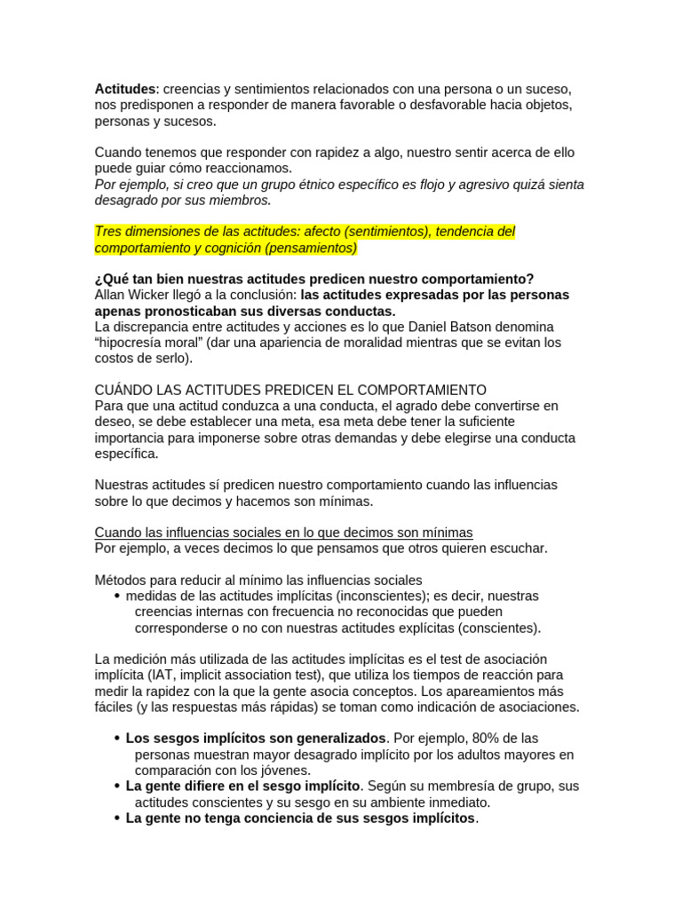 Actitudes | PDF | Comportamiento | Actitud (psicología)
