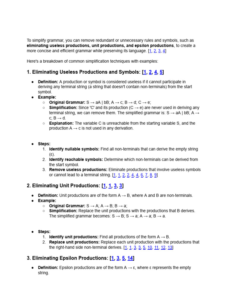 Example For Simplification of Grammar | PDF | Computer Programming ...