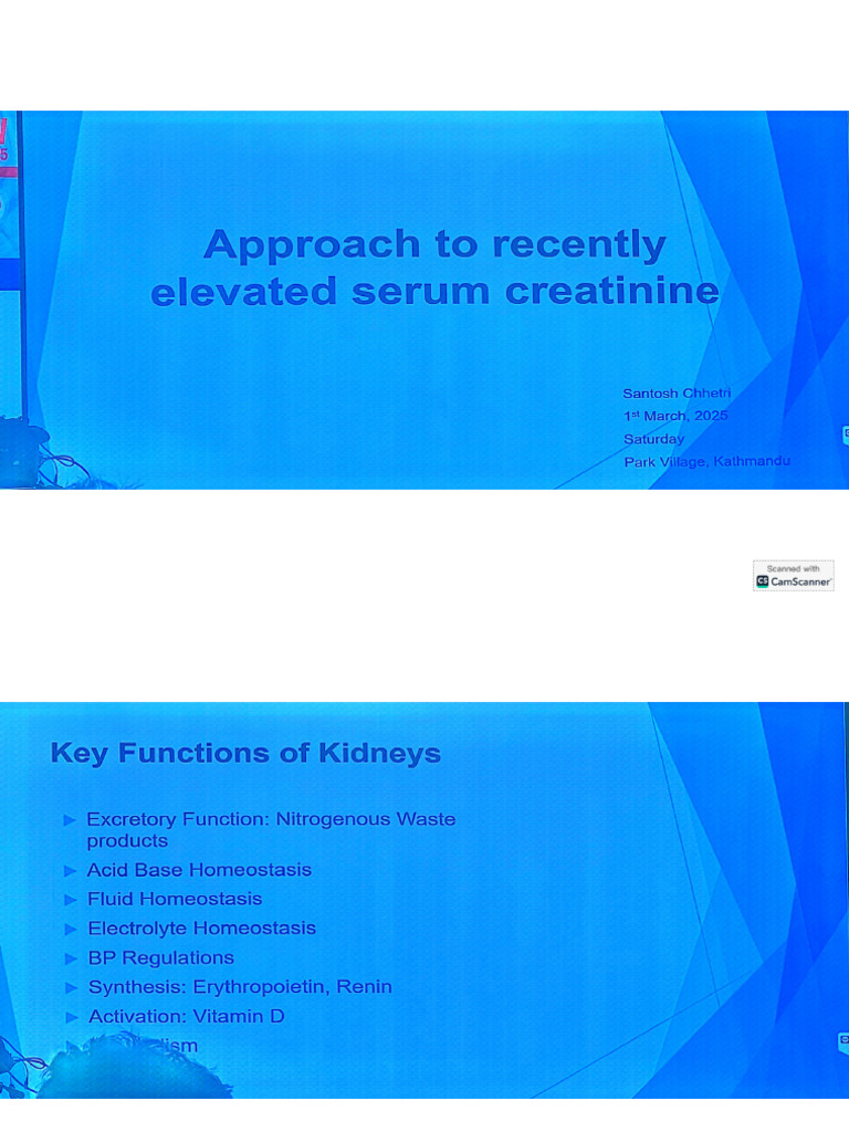 Approach To Recently Elevated Serum Crea | PDF