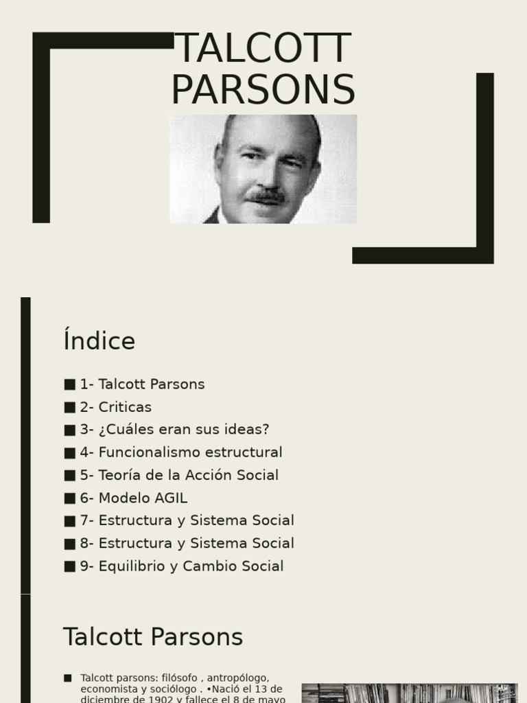 Talcott Parsons | PDF | Sociología | Sociedad
