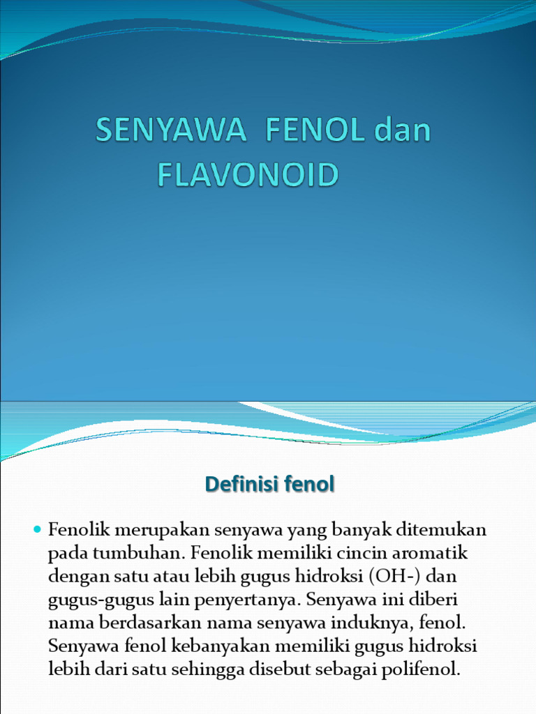Perbedaan Senyawa Fenolik dan Flavonoid | PDF