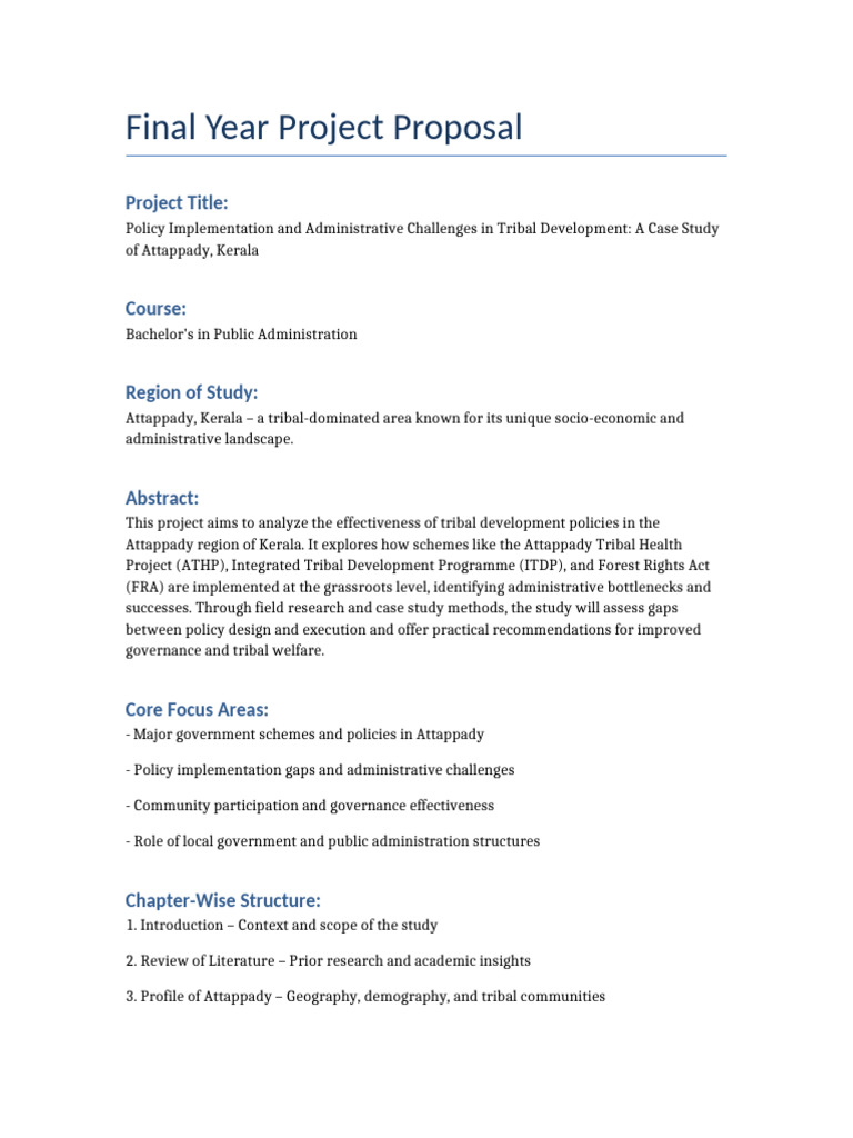 Attappady Development Project | PDF