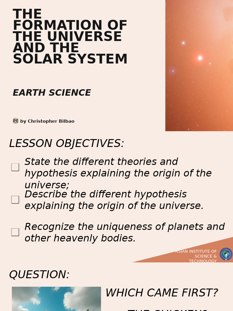 Formation of The Universe and The Solar System | PDF | Planets | Meteoroid