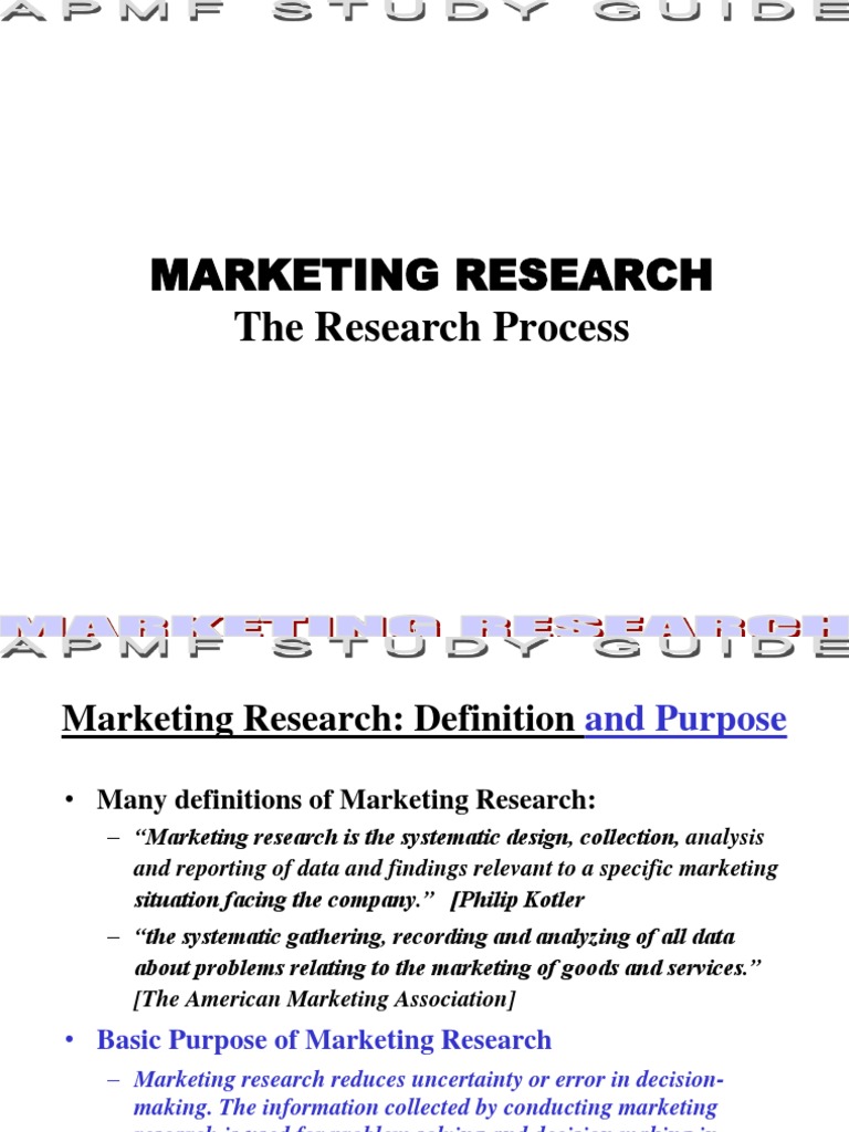 Marketing Research The Research Process | PDF