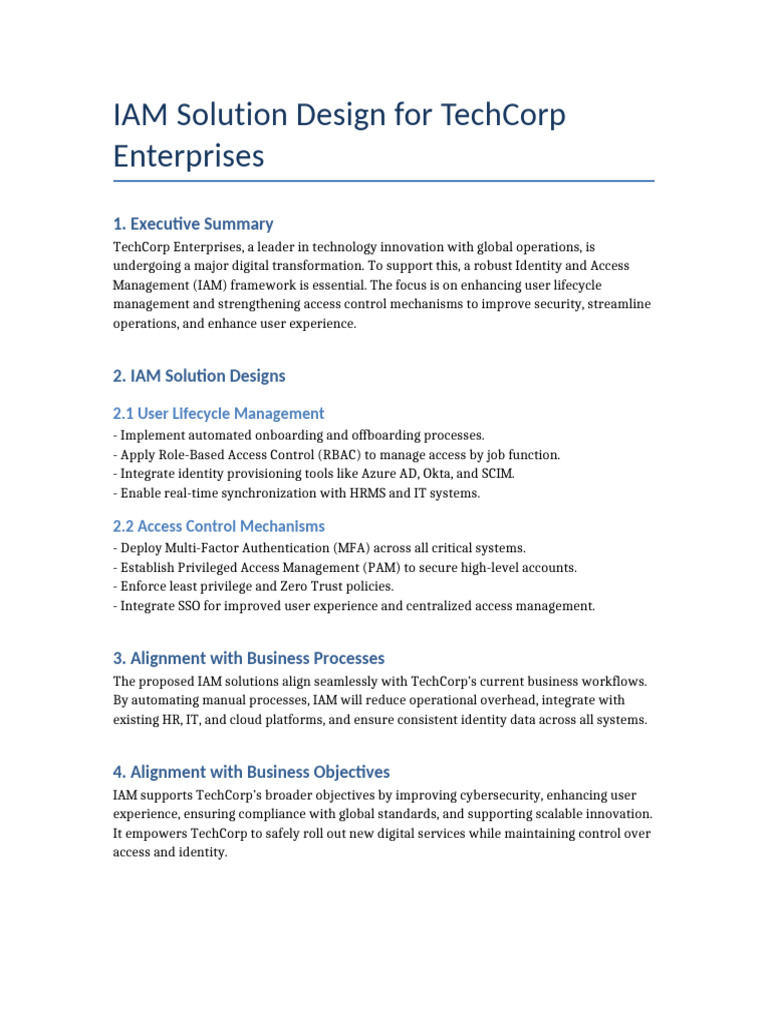 IAM_Solution_Design_TechCorp | PDF