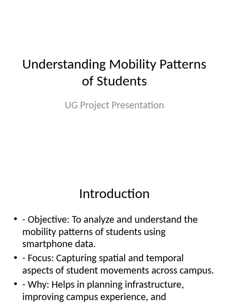 Student Mobility Patterns Presentation | PDF