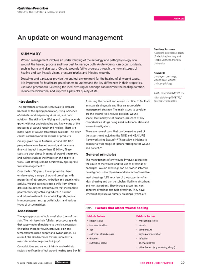 An Update On Wound Management | PDF