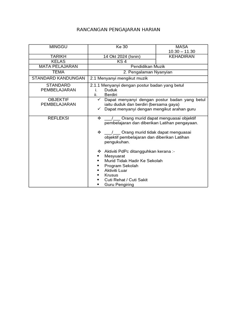 Contoh RPH | PDF
