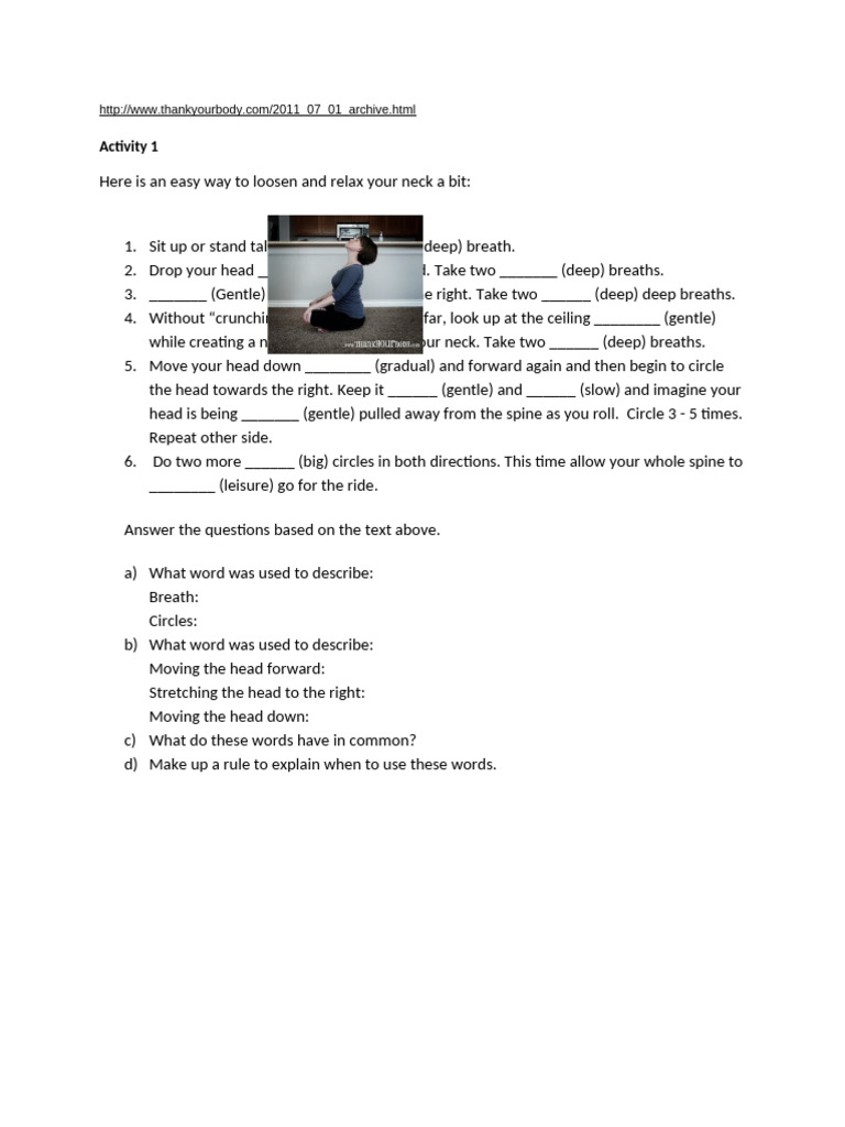 Worksheet - Exercise Adv Adj-1 | PDF