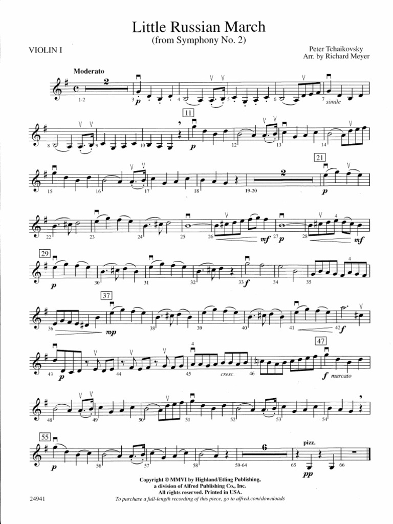 Tchaikovsky Arr. Meyer - Little Russian March (Strings) | PDF