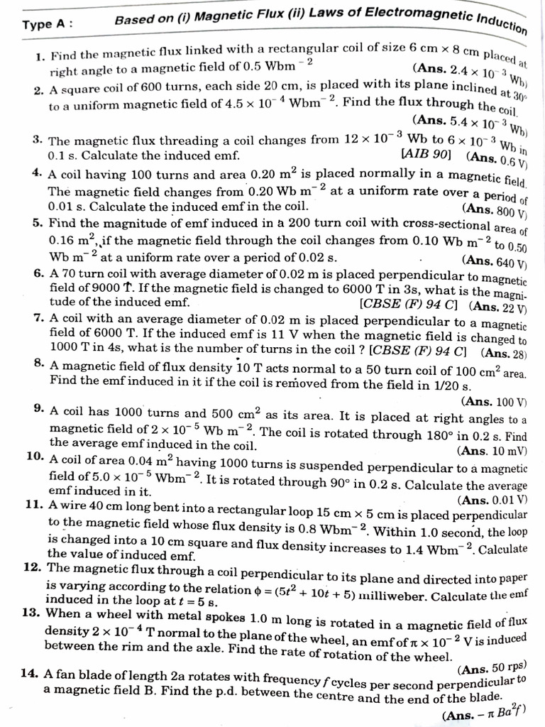 Square Coil Magnetic Flux Problems | PDF | Inductance | Inductor