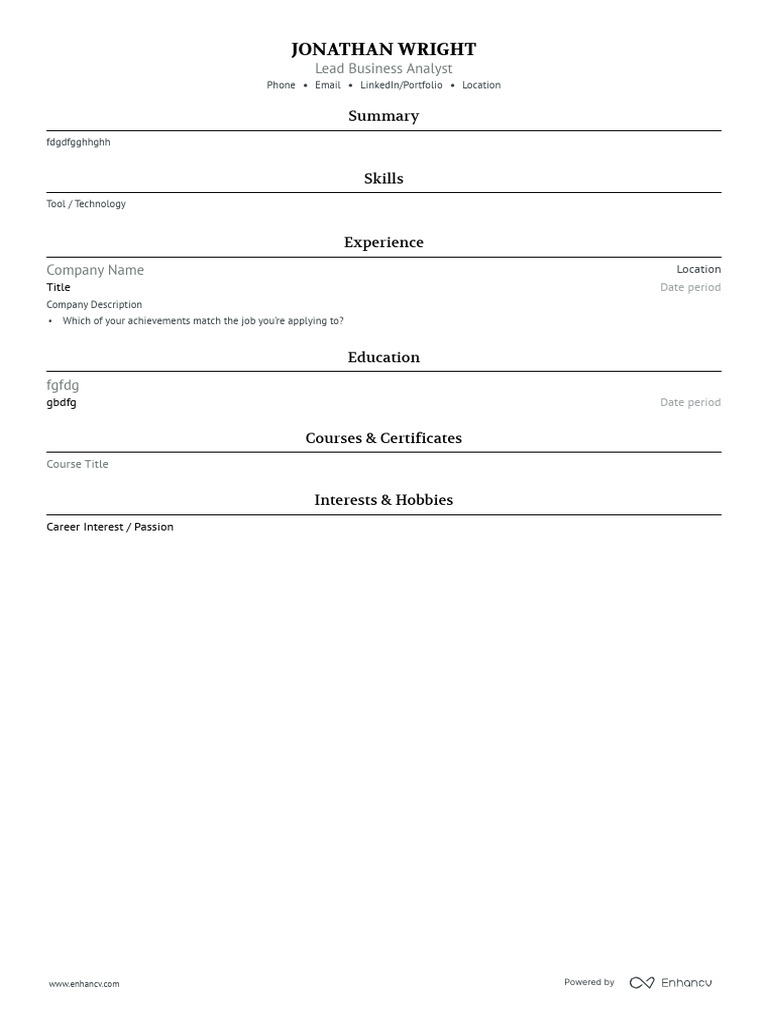 Jonathan Wright Resume | PDF
