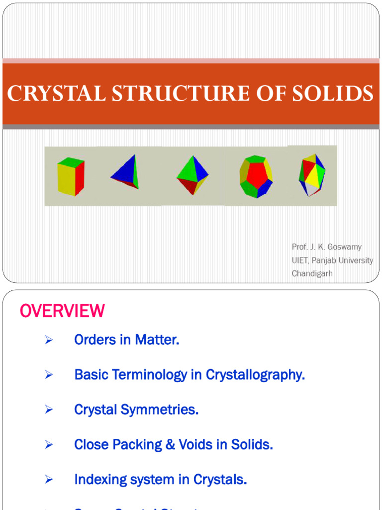 Crystal Structure and Symmetries Explained | PDF | Crystal Structure ...