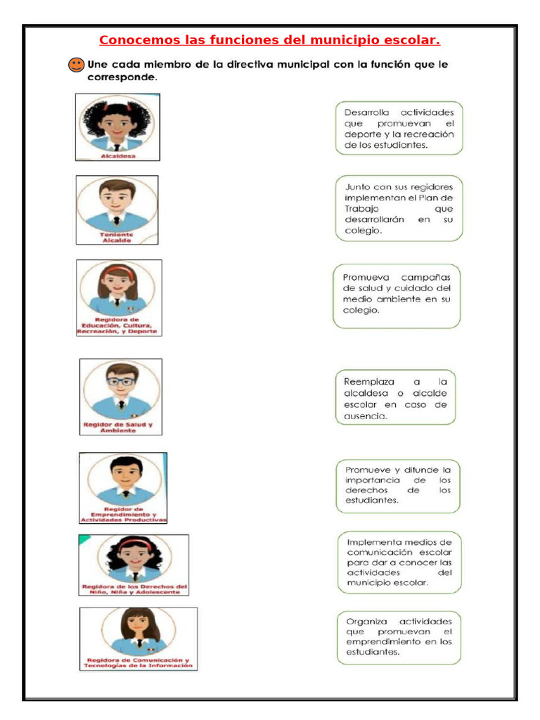 Ficha Funciones Del Municipio Escolar | PDF