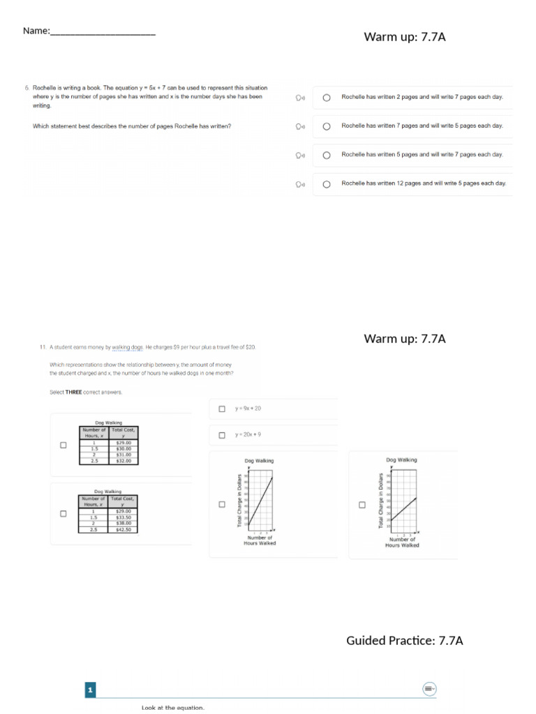 7.7A Intervention - Warm Up, Guided Practice, and Exit Ticket ...