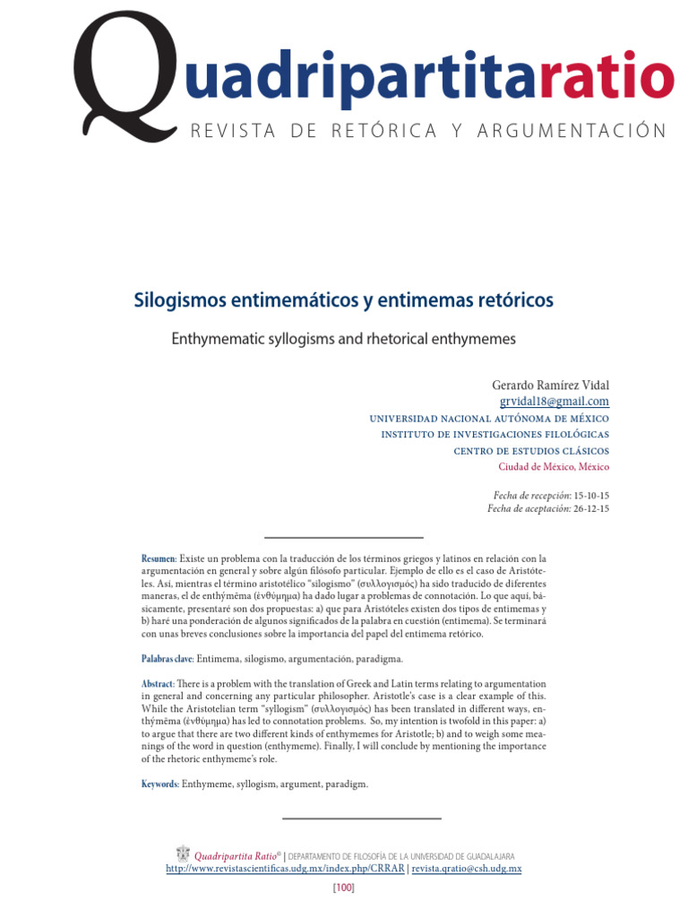Silogismos y Entimemas Retoricos | PDF | Aristóteles | Razonamiento