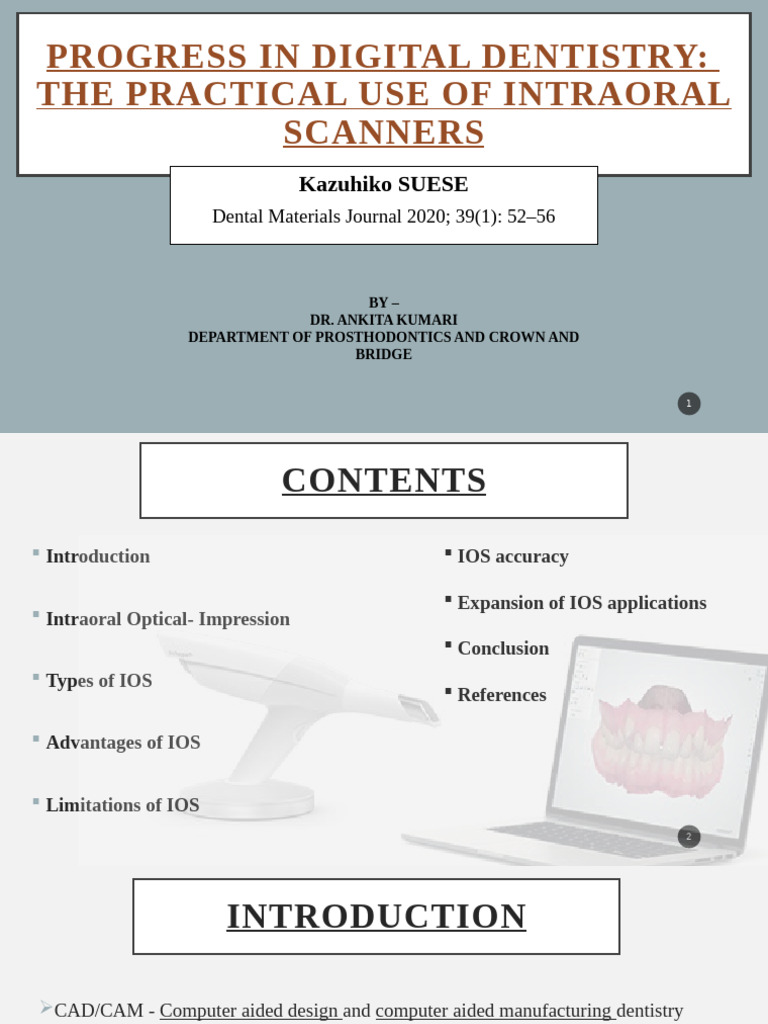 Progress in Digital Dentistry Practical Use of Intraoral Scanners ...
