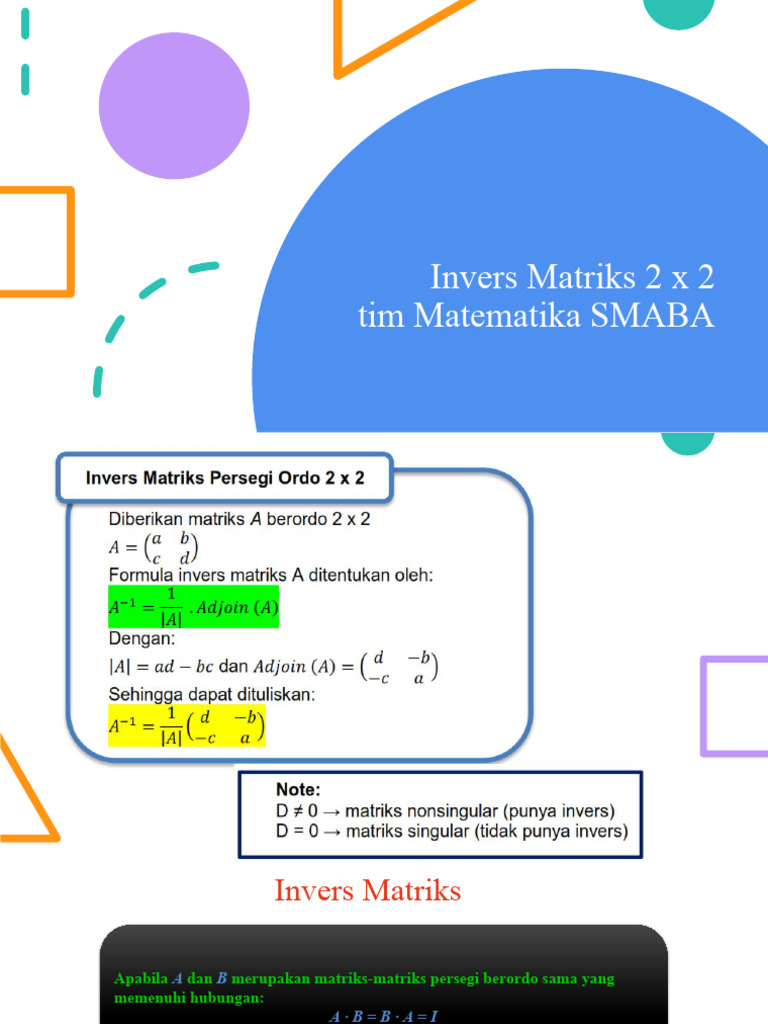 Invers Matriks 2 X 2 MB NUR 24-25 | PDF