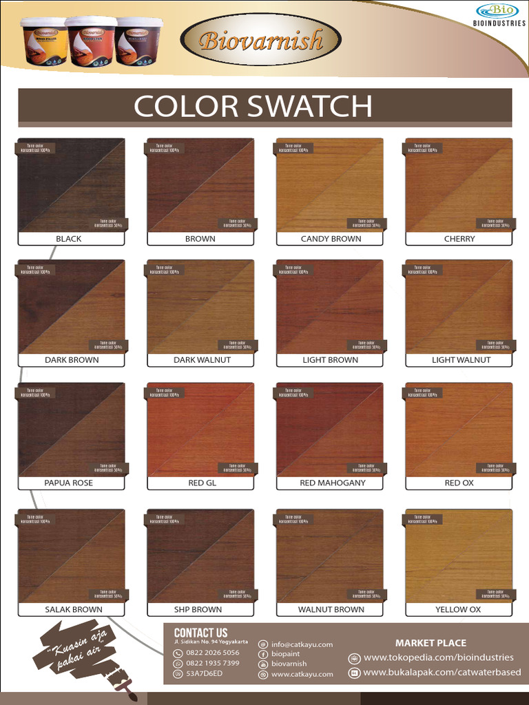 Color Swatch Biovarnish Wood Stain | PDF