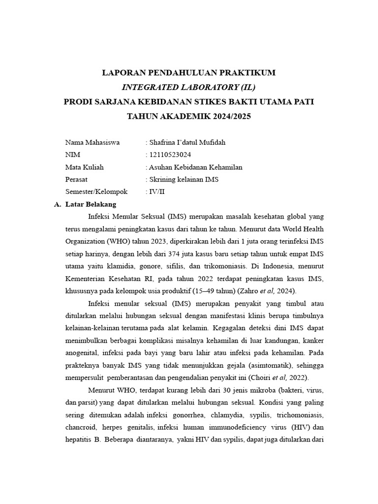 Acc LP Skrining Kelainan Ims Shafrina 12110523024 | PDF