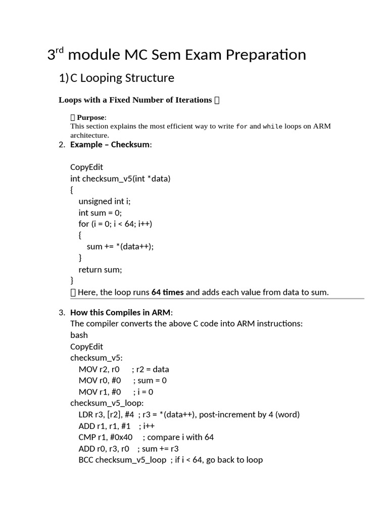 3rd Module MC Sem Exam Preparation | PDF | Integer (Computer Science) | Pointer (Computer ...