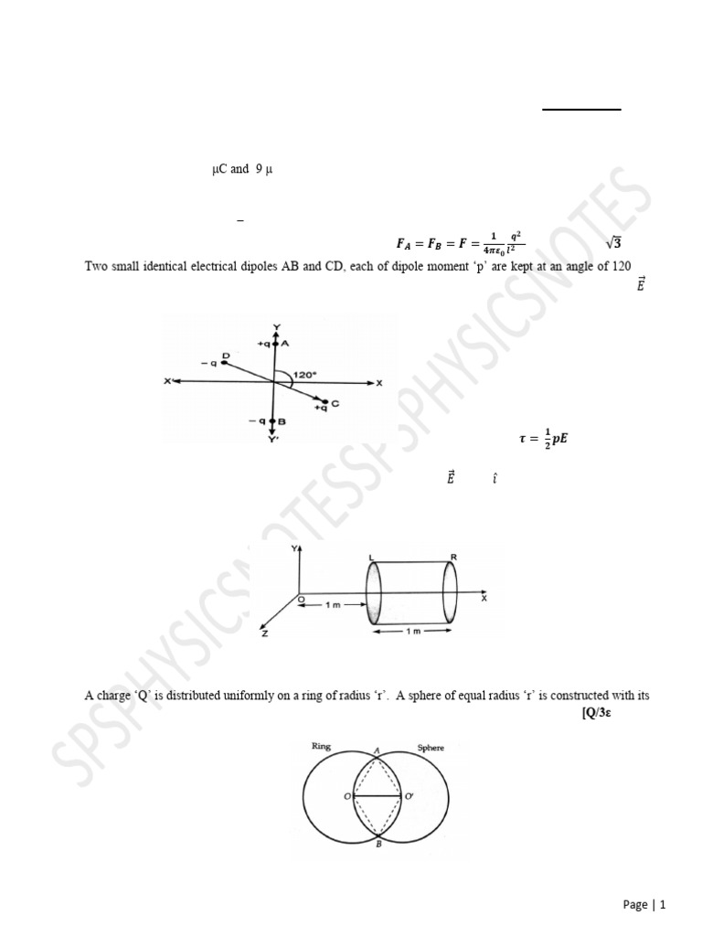 Electric Charge Practice Worksheet | PDF | Sphere | Physics