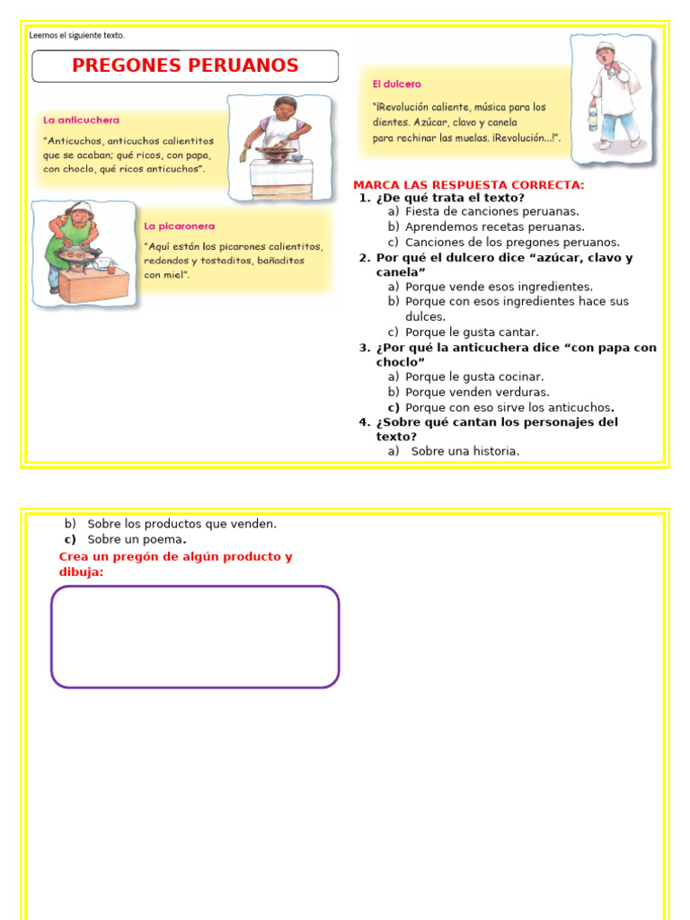 Ficha de Com Unicación - Leemos Pregones | PDF
