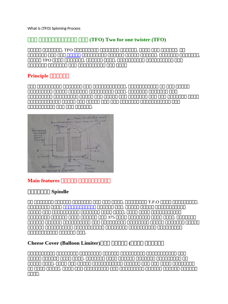 What Is (TFO) Spinning Process | PDF