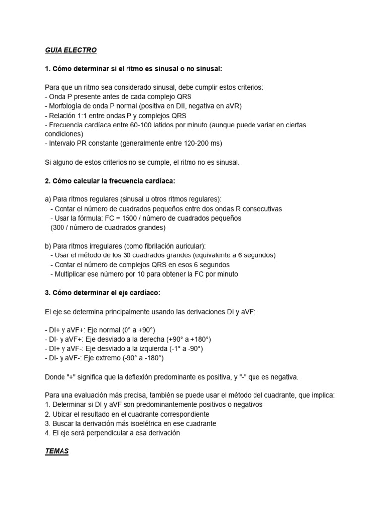 Guia Electro | PDF | Arritmia cardiaca | Fisiología